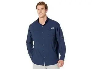 Columbia Tamiamitm Ii L/s Long Sleeve Button Up Vintage - Navy