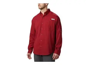 Columbia Tamiamitm Ii L/s Men's Long Sleeve Button Up Carbon Red