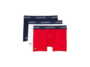 Lacoste 3-pack Solid With Semi Fancy Belt Underwear Trunks Underwear Navy /white/red - Multi