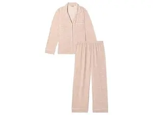 Eberjey Gisele Printed Tenceltm Modal Long Pj Set Women's Pajama Sets Nordic Stripes Vista/blue Ivory Coral