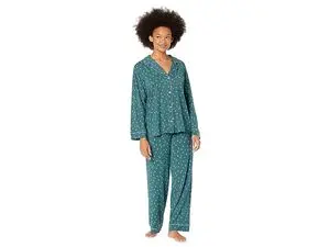 Eberjey Gisele Printed Tenceltm Modal Long Pj Set Women's Pajama Sets Nordic Stripes Vista/blue Ivory Green
