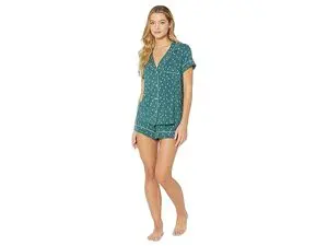 Eberjey Gisele Printed Tenceltm Modal Shorties Pj Set Women's Pajama Sets Nutcracker Holly Red/ivory Green
