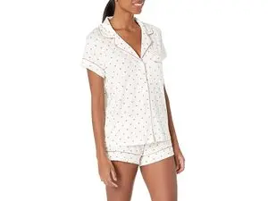 Eberjey Gisele Printed Tenceltm Modal Shorties Pj Set Women's Pajama Sets Nutcracker Holly Red/ivory Pink