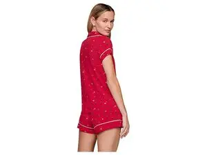 Eberjey Gisele Printed Tenceltm Modal Shorties Pj Set Pajama Sets Nutcracker Holly /ivory - Red