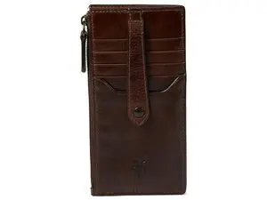 THE FRYE COMPANY Melissa Snap Card Wallet Coin Purse Light Sky Brown