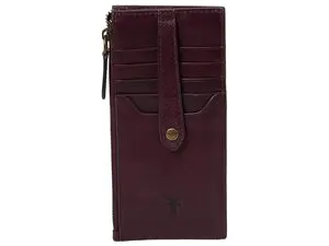 THE FRYE COMPANY Melissa Snap Card Wallet Coin Purse Light Sky Burgundy