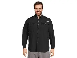 Columbia Big Tall Bahamatm Ii Long Sleeve Shirt Long Sleeve Button Up Collegiate 1 - Black