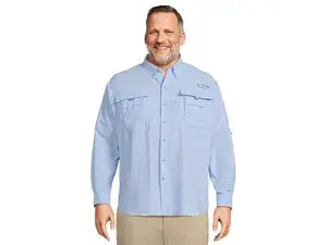 Columbia Big Tall Bahamatm Ii Long Sleeve Shirt Long Sleeve Button Up Collegiate 1 - Blue