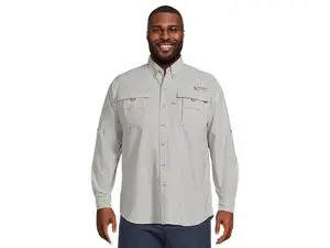 Columbia Big Tall Bahamatm Ii Long Sleeve Shirt Long Sleeve Button Up Collegiate 1 - Gray