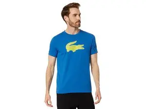 Lacoste Ultra Dry Xxl Logo Sport T-shirt Men's Clothing Green/white Blue