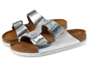 BIRKENSTOCK Birkenstock Arizona Soft Footbed Birko-Flor Sandals Silver