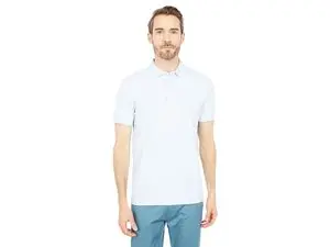 Lacoste Regular Fit Paris Stretch Pique Polo Men's Short Sleeve Pullover White Blue