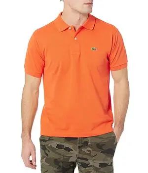 Lacoste Classic Pique Polo Shirt Men's Short Sleeve Knit Miami Orange
