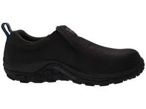 Merrell Jungle Moc Leather Composite Toe Slip-on Shoes - Black