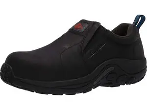 Merrell Jungle Moc Leather Composite Toe Slip-on Shoes - Black