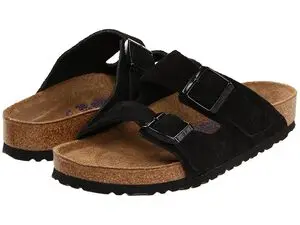 BIRKENSTOCK Arizona Soft Footbed Suede Sandals - Black