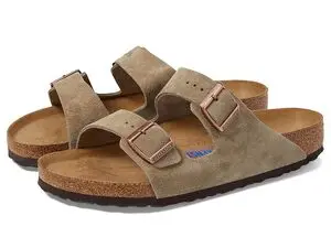 BIRKENSTOCK Arizona Soft Footbed Suede Sandals - Taupe