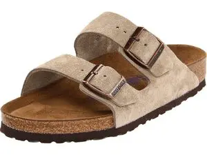BIRKENSTOCK Arizona Soft Footbed Suede Sandals - Taupe