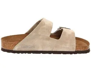 BIRKENSTOCK Arizona Soft Footbed Suede Sandals - Taupe