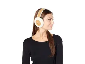 UGG Water Resistant Sheepskin Earmuffs With Embroidered Logo - Brown