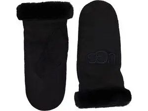UGG UGG Embroidered Sheepskin Mittens With Tech Palm Black