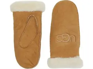 UGG UGG Sheepskin Embroidered Mittens Chestnut