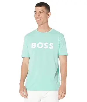 BOSS Thinking T-shirts Men's Clothing White Green