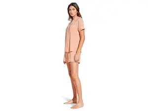 Eberjey Gisele Tenceltm Modal Relaxed Shorts Pj Set Women's Pajama Sets Navy/ivory Orange