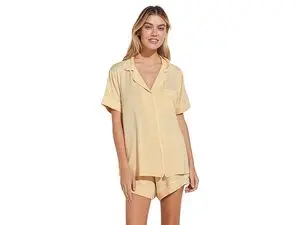 Eberjey Gisele Tenceltm Modal Relaxed Shorts Pj Set Women's Pajama Sets Navy/ivory Yellow