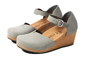 BIRKENSTOCK Mary Wedge Sandal Leather Wedge Shoes Leather 2 - Gray