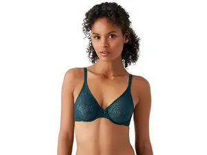 Wacoal Halo Lace Underwire Bra 851205 Women's Bra Soft Sky Navy