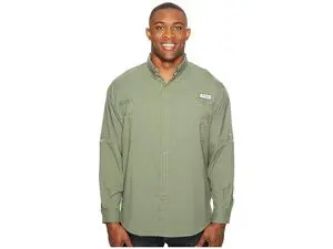 Columbia Big Tall Tamiamitm Ii L/s Men's Long Sleeve Button Up Black Green