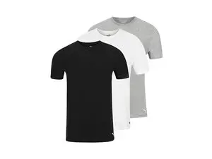 PUMA 3 Pack Crew Neck T-shirts Underwear - White/gray/black