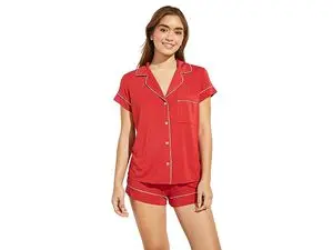 Eberjey Gisele Tencela C/ Modal Shortie Short Pj Set Women's Pajama Sets Pink Nectar/ivory Coral