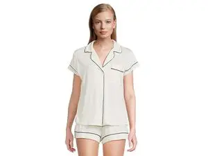 Eberjey Gisele Tenceltm Modal Shortie Short Pj Set Pajama Sets Nectar/ivory - Navy