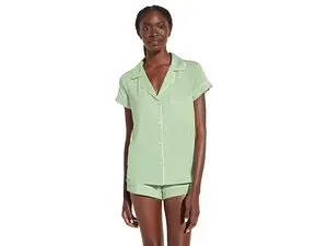 Eberjey Gisele Tencela C/ Modal Shortie Short Pj Set Women's Pajama Sets Pink Nectar/ivory Olive