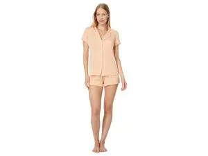 Eberjey Gisele Tencela C/ Modal Shortie Short Pj Set Women's Pajama Sets Pink Nectar/ivory Orange