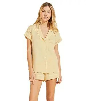 Eberjey Gisele Tencela C/ Modal Shortie Short Pj Set Women's Pajama Sets Pink Nectar/ivory Yellow