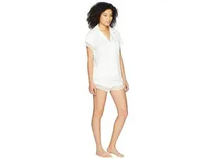 Eberjey Malou Short Sleeve Pj Set Pajama Sets Ivory - Bone