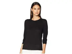 Vince Essential Long Sleeve Jersey Crew - Black