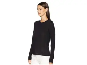 Vince Essential Long Sleeve Jersey Crew - Black