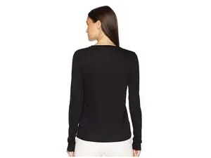 Vince Essential Long Sleeve Jersey Crew - Black