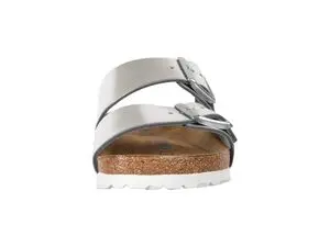 BIRKENSTOCK Arizona Soft Footbed Metallic Leather Dress Sandals - Silver