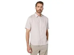 Vince Linen Short Sleeve Men's Clothing Optic White Pink