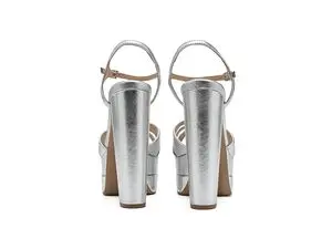 Schutz Keefa High Heel Platform Sandals - Silver