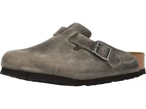 BIRKENSTOCK Boston Soft Footbed Oiled Leather Clogs - Gray