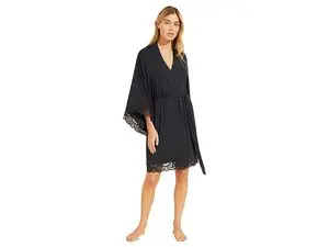 Eberjey Mariana Mademoiselle Kimono Robe Robe Ice - Black