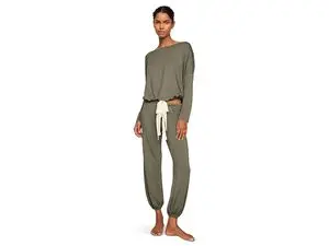 Eberjey Gisele Tenceltm Modal Slouchy Pj Set Pajama Sets Graphite/ivory - Bone