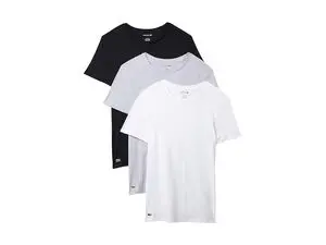 Lacoste 3-pack Crew Neck Slim Fit Essential T-shirt Men's Clothing White Multi