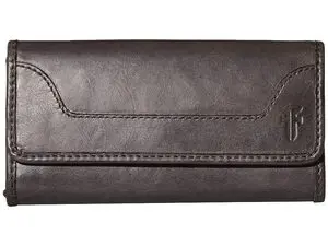 THE FRYE COMPANY Melissa Wallet Wallet Handbags Dark Brown Antique Pull Up Gray